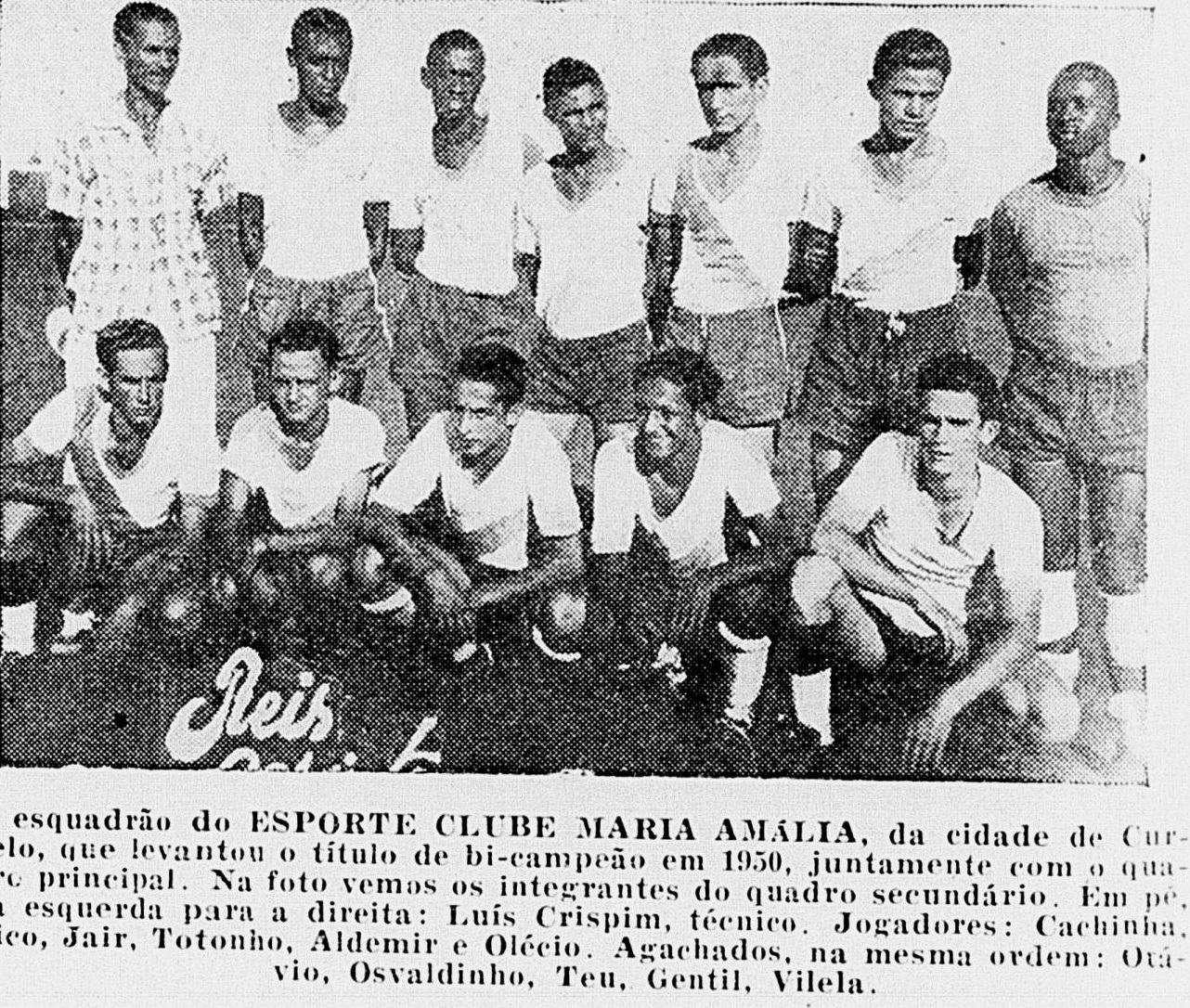 Foto Rara, de 1951: Esporte Clube Maria Amália – Curvelo (MG ...
