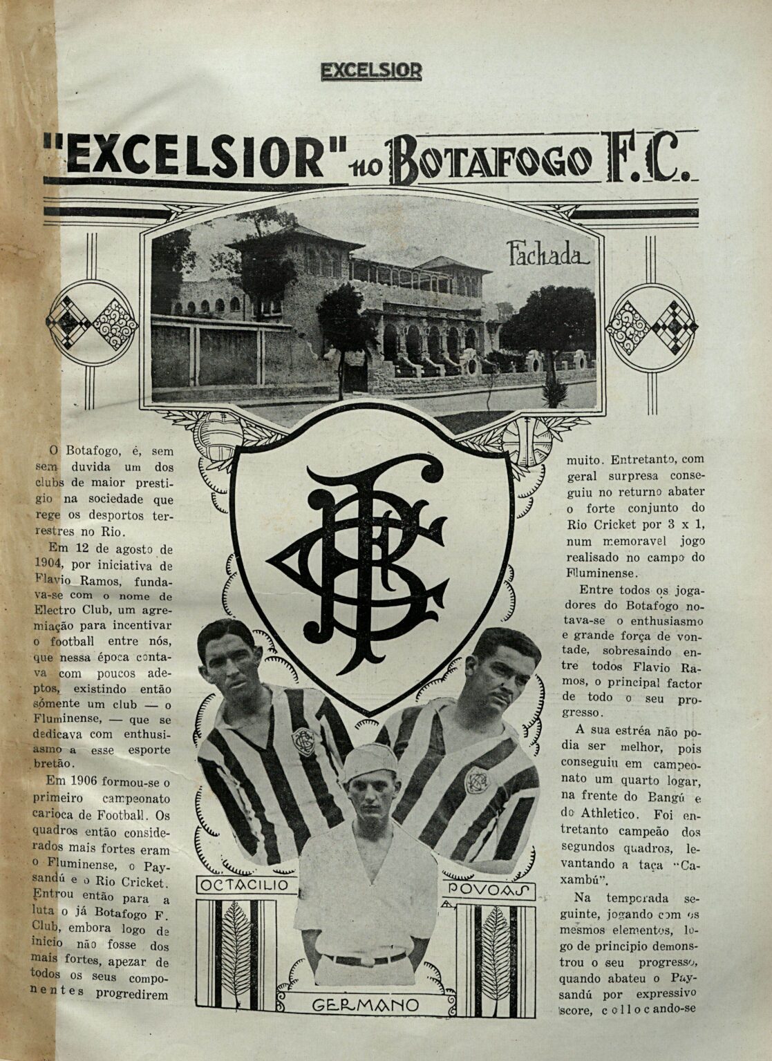 Fotos raras de 1929: Instalações do Botafogo F.C. – Rio de Janeiro (RJ ...